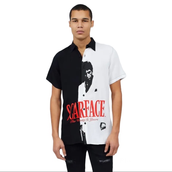 Reason | Shirts | Reason X Scarface Tony Montana Black White Split ...